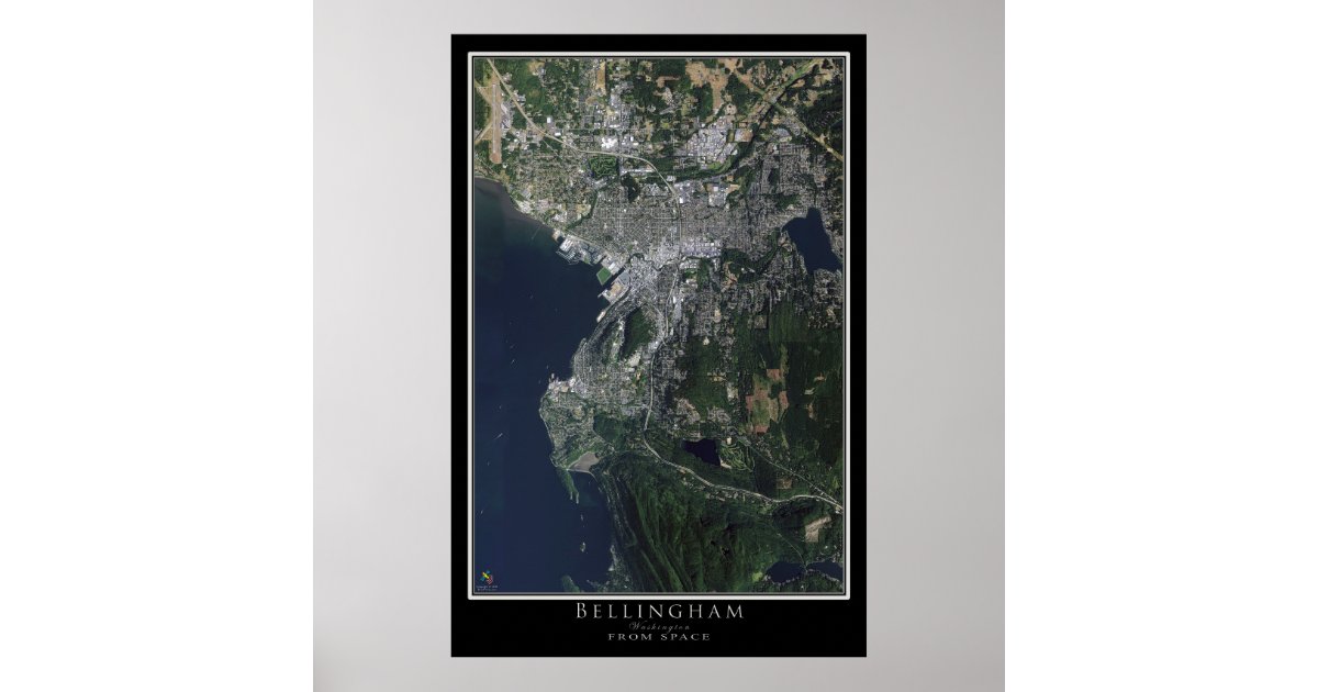 Bellingham Washington Satellite Poster Map | Zazzle