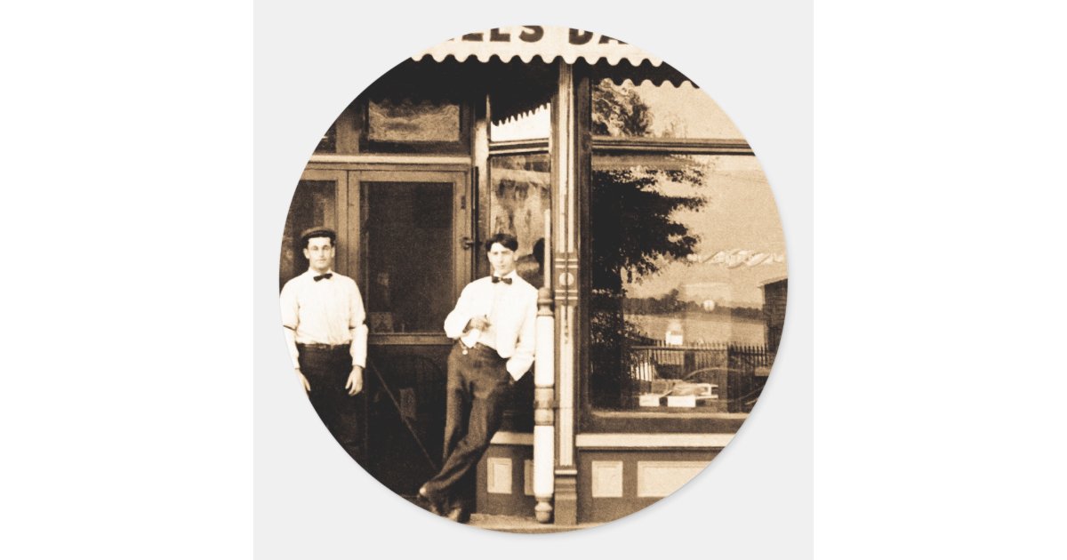 Bell's Barber Shop Vintage Americana Classic Round Sticker | Zazzle