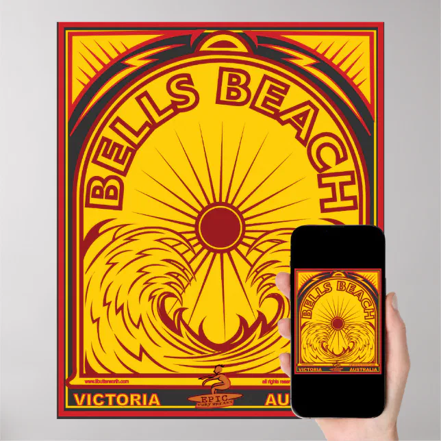 BELLS BEACH VICTORIA AUSTRALIA SURFBREAK SURFING POSTER | Zazzle
