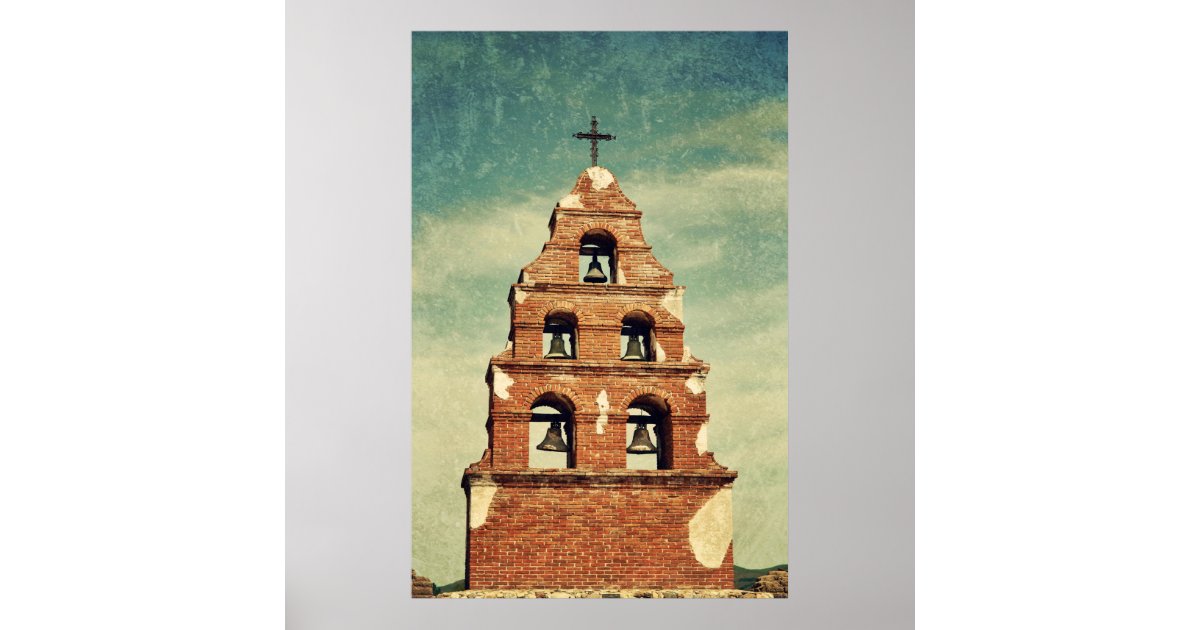 Belltower Mission San Miguel Arcangel Poster | Zazzle