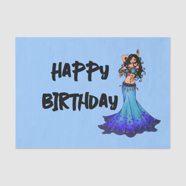 Belly Dancer Birthday Cards Tissue Paper | Zazzle