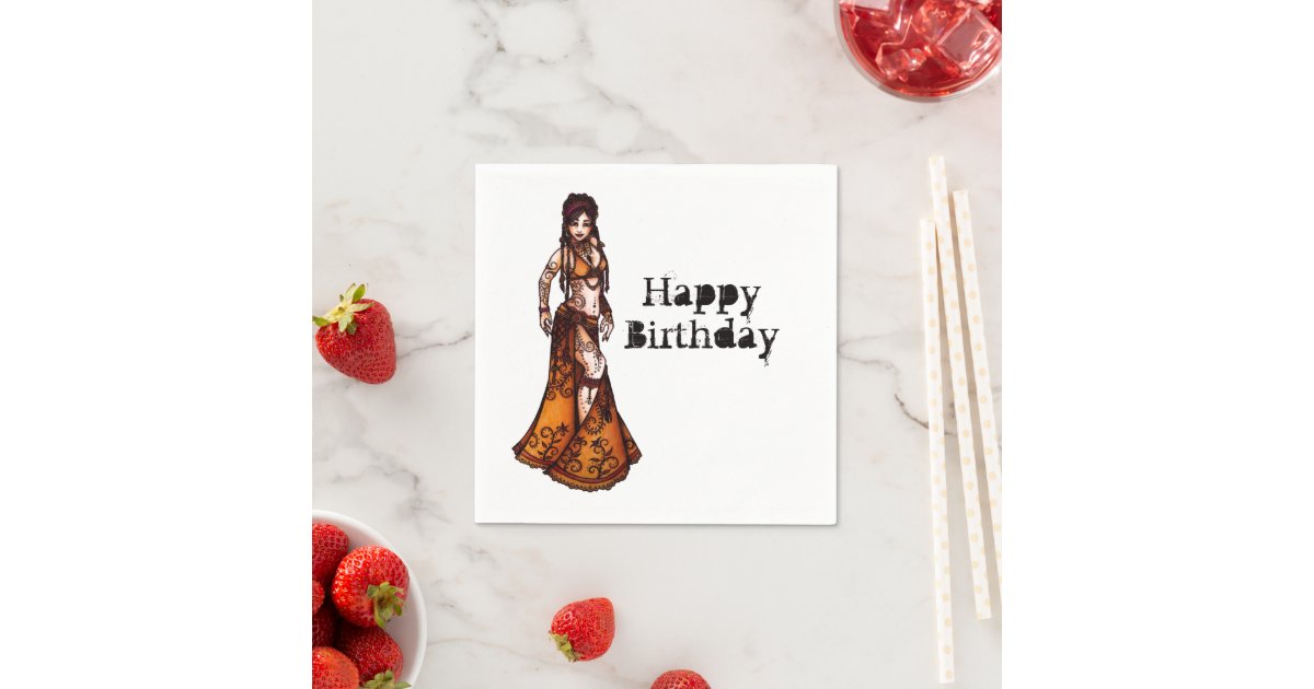 Belly Dancer Birthday Napkins | Zazzle