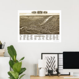 Beloit, WI Panoramic Map - 1890 Poster | Zazzle