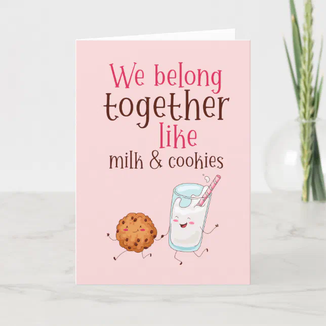 Belong Together Milk Cookies Funny Valentine's Day Holiday Card | Zazzle