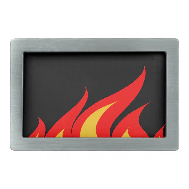Belt buckle with fire flames | Zazzle