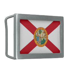 Belt Buckle with Flag of Florida State | Zazzle