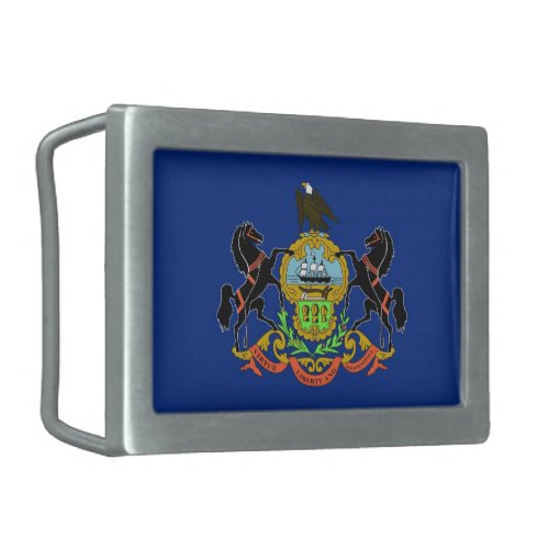 Belt Buckle with Flag of Pennsylvania State | Zazzle