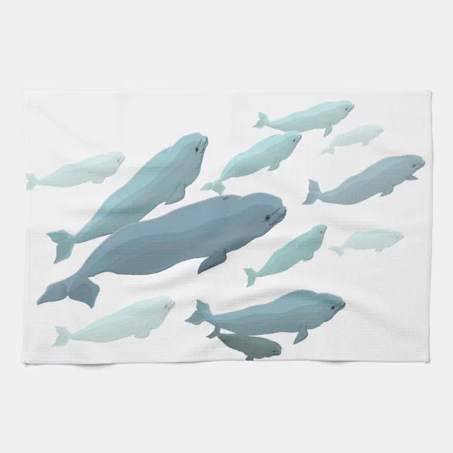 Beluga Towel Beluga Whale Dish Towels Whale Gifts | Zazzle