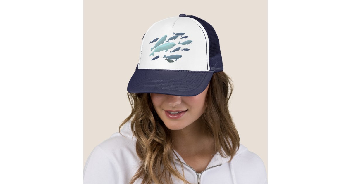 Beluga Whale Baseball Cap Blue Beluga Hats Caps | Zazzle