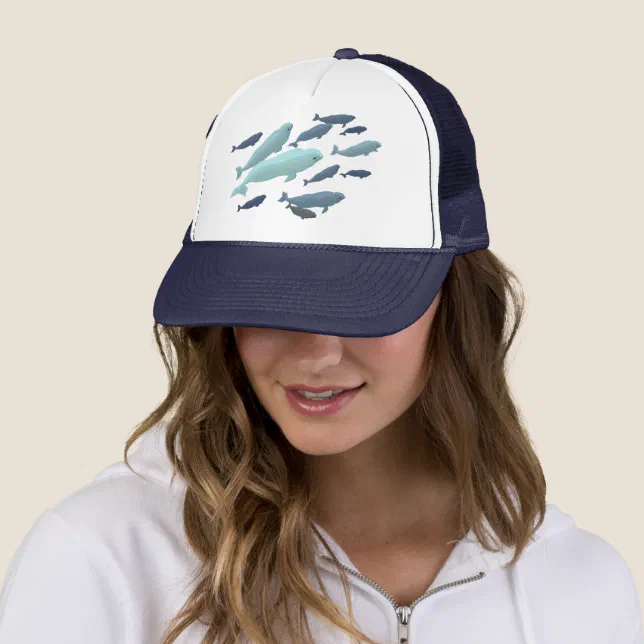 Beluga Whale Baseball Cap Blue Beluga Hats Caps | Zazzle