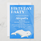 Beluga Whale Blue and White Arctic Ocean Birthday Invitation | Zazzle