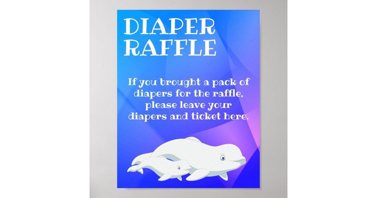 Beluga Whale Blue, Pink Arctic Ocean Baby Shower Poster | Zazzle