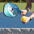 Beluga Whale Cartoon Blue Green Arctic Ocean Pickleball Paddle | Zazzle