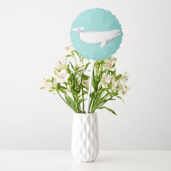 Beluga Whale Illustration Whale Lover Gift Blue Balloon | Zazzle