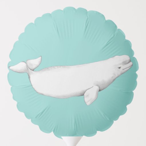 Beluga Whale Illustration Whale Lover Gift Blue Balloon | Zazzle