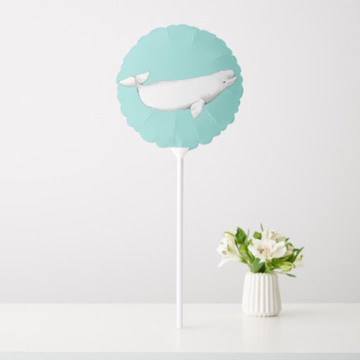 Beluga Whale Illustration Whale Lover Gift Blue Balloon | Zazzle