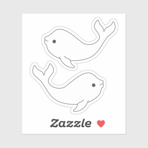 Beluga Whale Vinyl Stickers | Zazzle