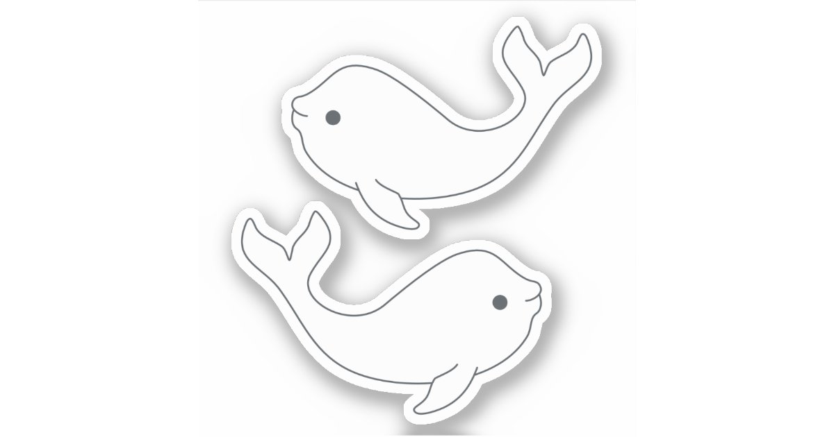 Beluga Whale Vinyl Stickers | Zazzle
