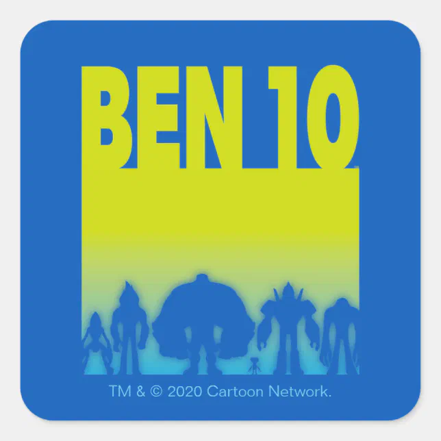 Ben 10 Alien Line-up Logo Square Sticker | Zazzle