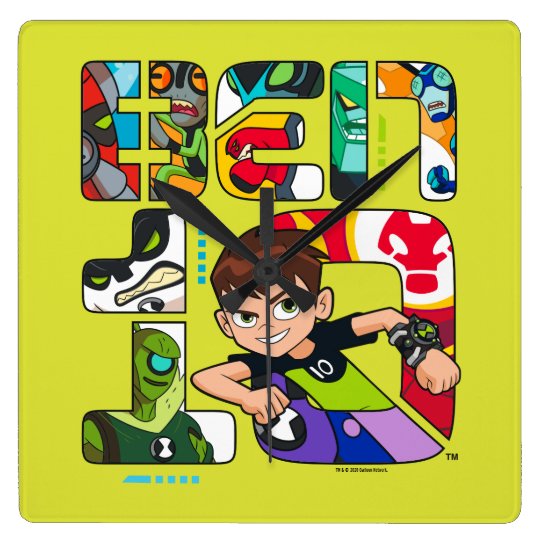 Ben 10 Alien Logo Square Wall Clock | Zazzle.com