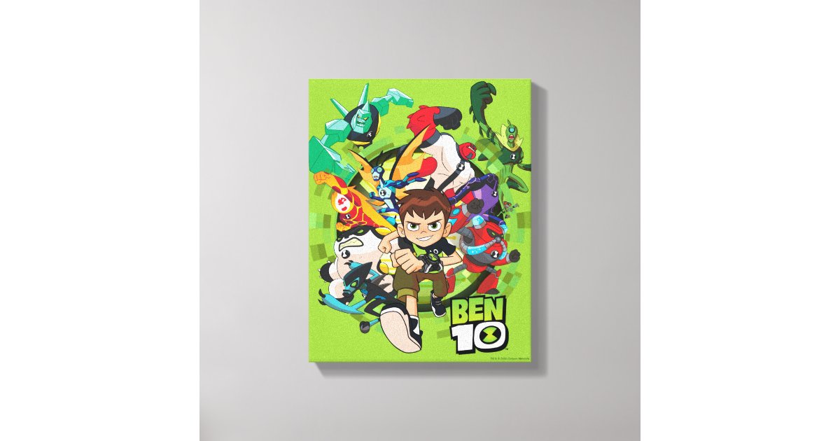 Ben 10 Alien Rush Graphic Canvas Print | Zazzle