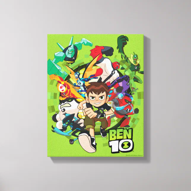 Ben 10 Alien Rush Graphic Canvas Print | Zazzle