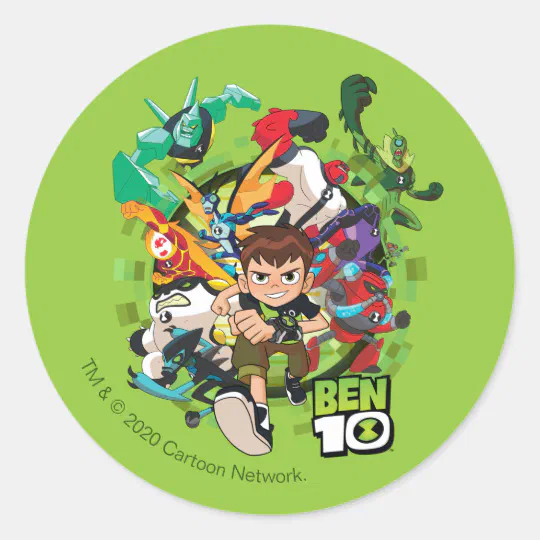 Ben 10 Alien Rush Graphic Classic Round Sticker | Zazzle.com