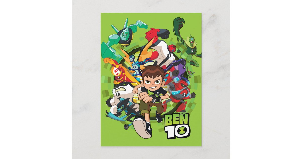 Ben 10 Alien Rush Graphic Invitation Postcard | Zazzle