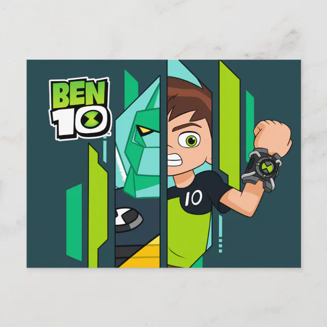 Ben 10 Diamondhead DNA Transformation Invitation Postcard | Zazzle