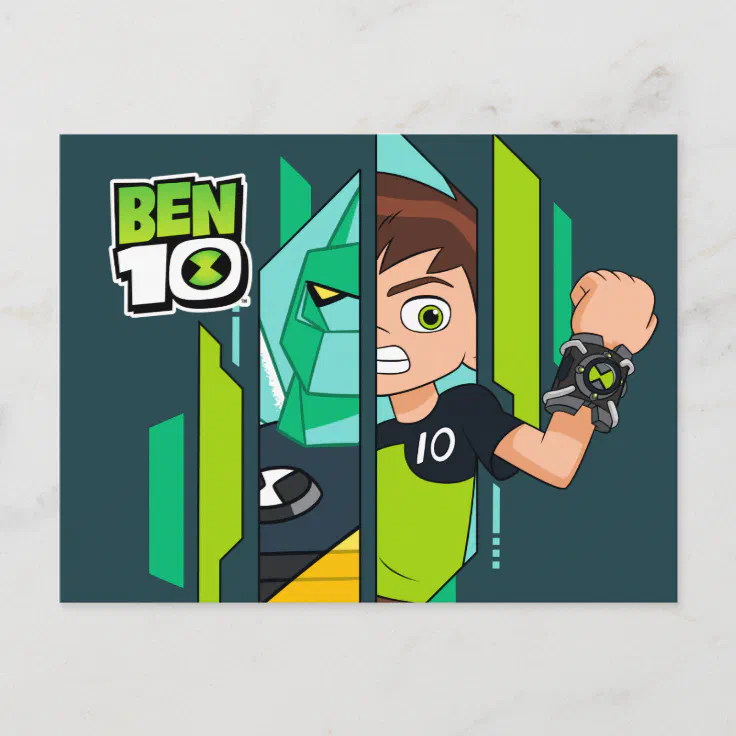 Ben 10 Diamondhead DNA Transformation Invitation Postcard | Zazzle