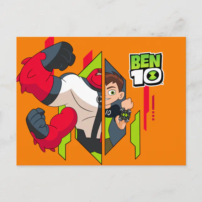 Ben 10 Four Arms DNA Transformation Invitation Postcard | Zazzle