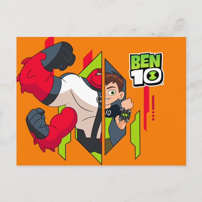 Ben 10 Four Arms DNA Transformation Invitation Postcard | Zazzle