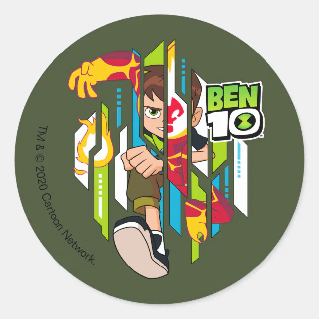 Ben 10 Heatblast DNA Transformation Classic Round Sticker | Zazzle
