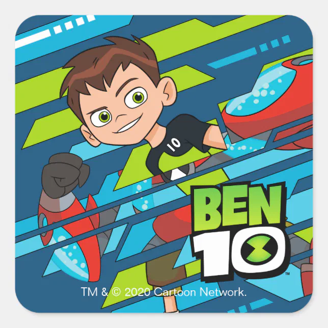 Ben 10 Overflow DNA Transformation Square Sticker | Zazzle