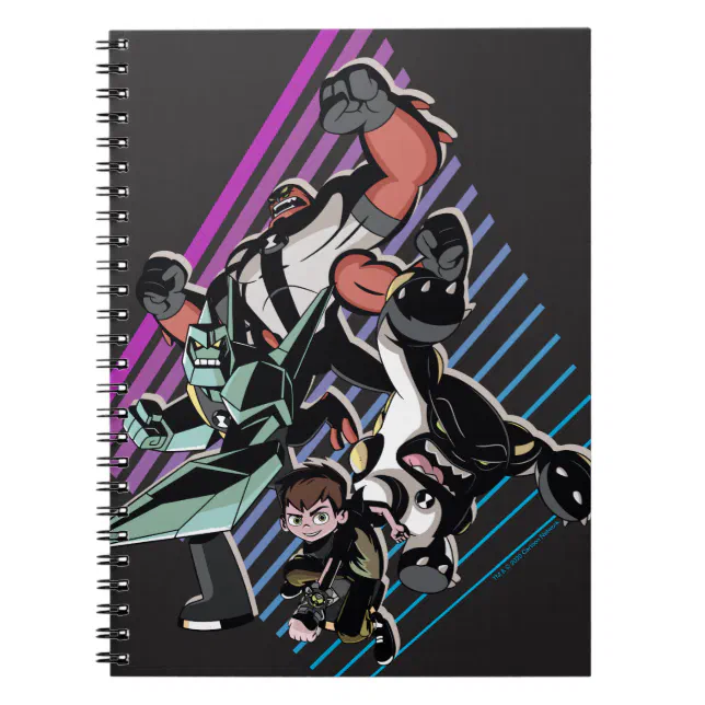 Ben 10 Retro Alien Group Graphic Notebook | Zazzle
