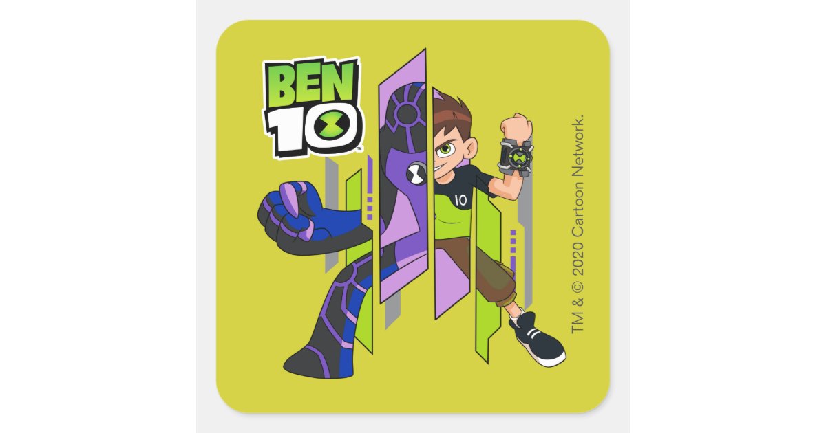 Ben 10 Upgrade DNA Transformation Square Sticker | Zazzle