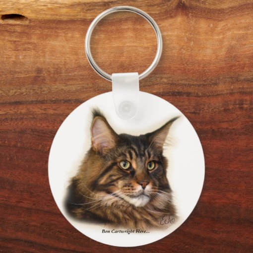 Ben Cartwright Here... Maine Coon Cat keychain | Zazzle