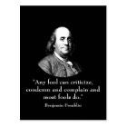 Ben Franklin Quote: Two Wolves and a Lamb Postcard | Zazzle.com