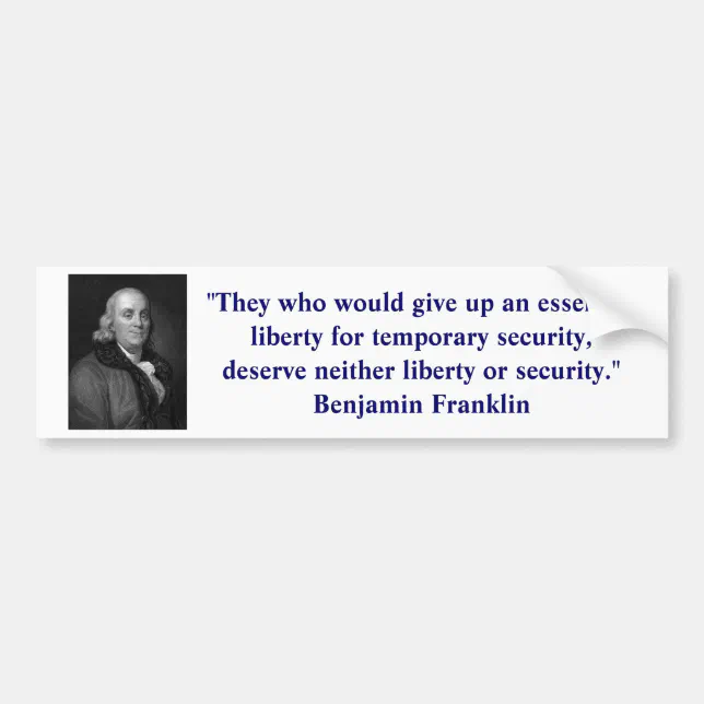 Ben Franklin Liberty Bumper Sticker | Zazzle