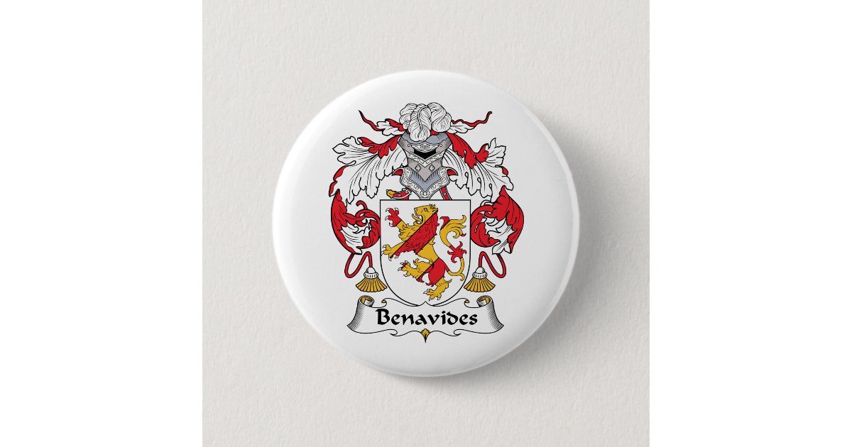 Benavides Family Crest Button | Zazzle.com