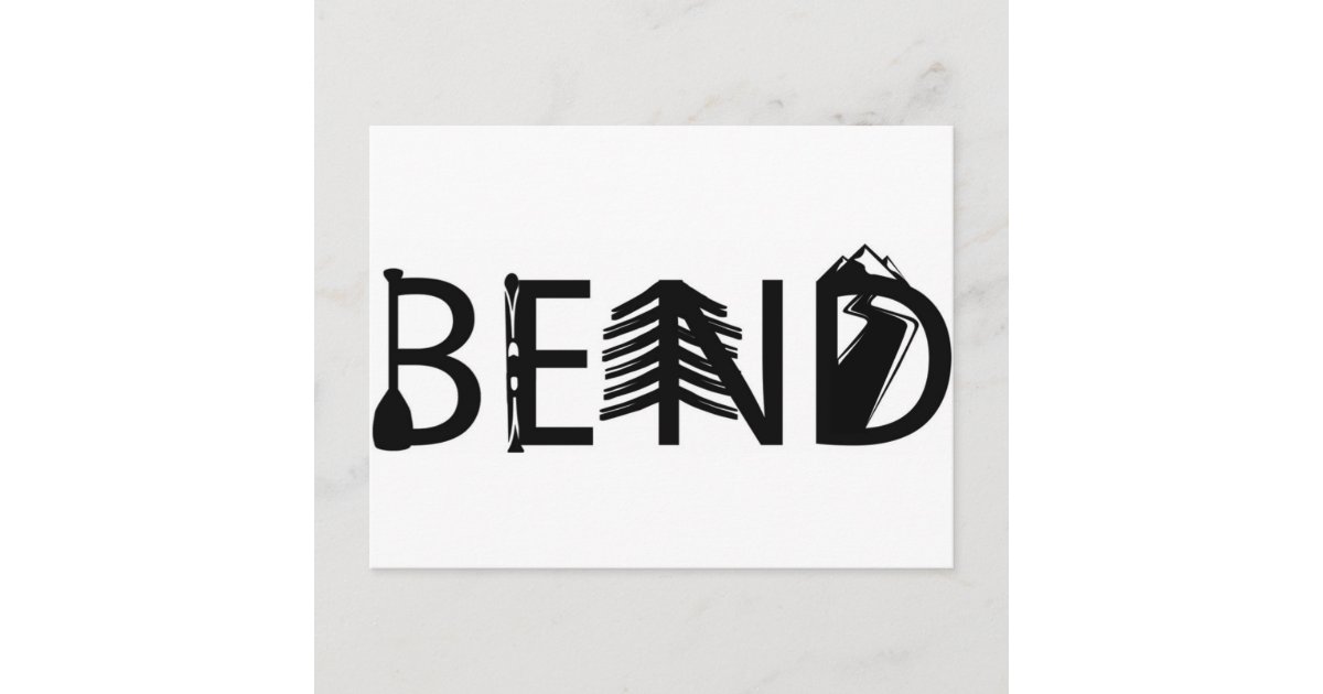 Bend Oregon Outdoor Activity Letters Logo Postcard | Zazzle