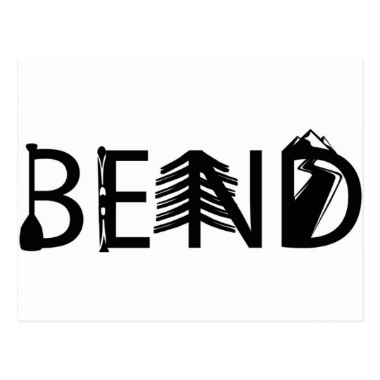 Bend Oregon Outdoor Activity Letters Logo Postcard | Zazzle.com