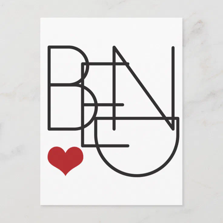 Bend Oregon Word Heart Logo Postcard | Zazzle