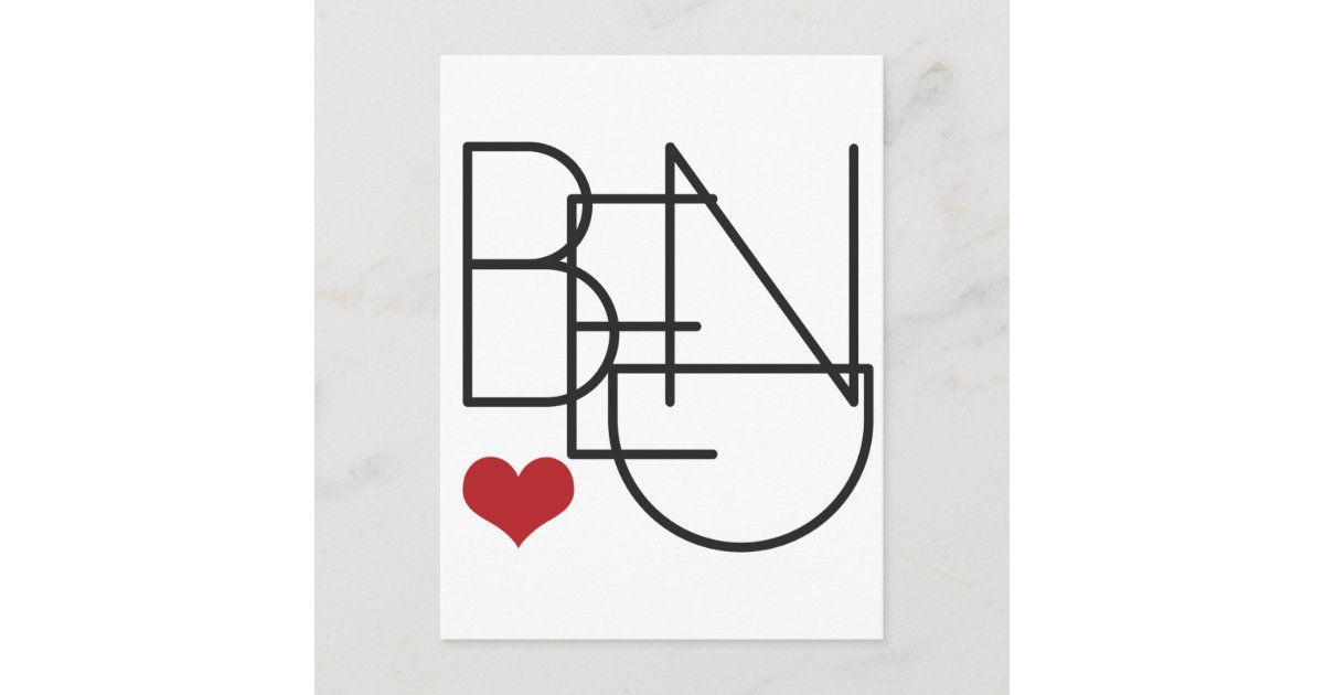 Bend Oregon Word Heart Logo Postcard | Zazzle