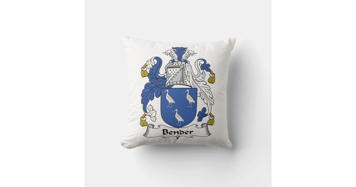 Bender Family Crest Throw Pillow | Zazzle