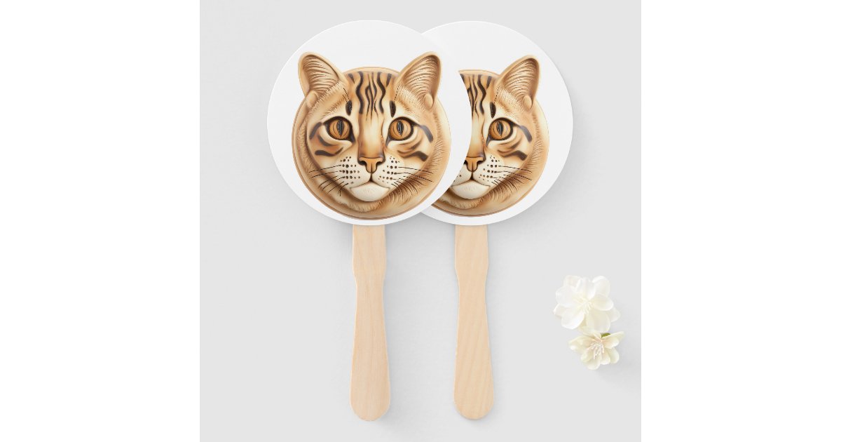 Bengal Cat 3D Inspired Hand Fan | Zazzle