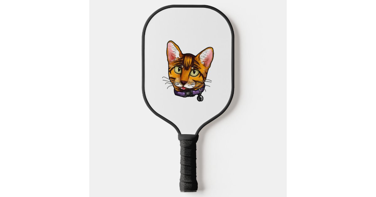 Bengal cat Cats Kitty Cartoon Face Love sweet cute Pickleball Paddle ...