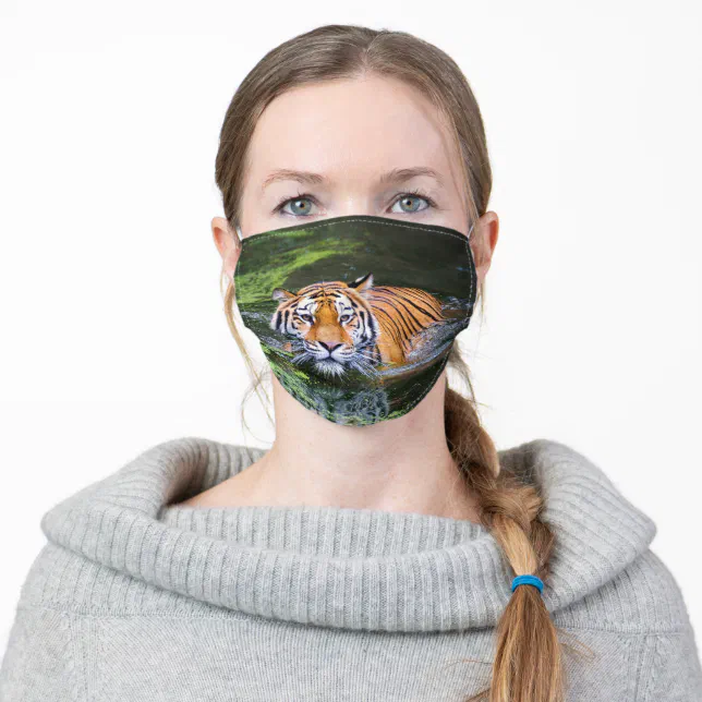 Bengal Tiger Beautiful Cat Lover Adult Cloth Face Mask | Zazzle