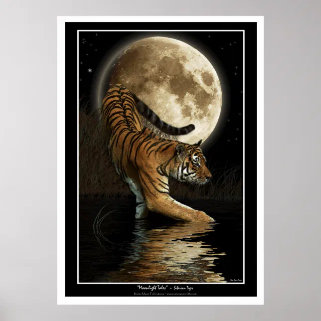 Bengal Tiger & Moon Art Prints & Posters | Zazzle