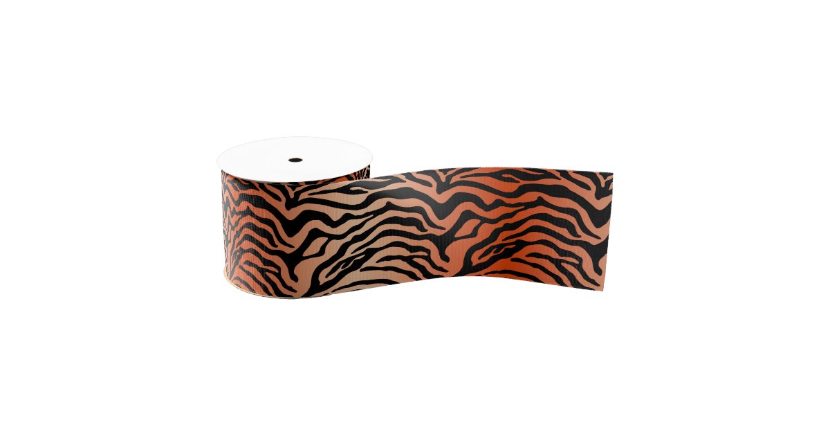Bengal tiger print grosgrain ribbon | Zazzle